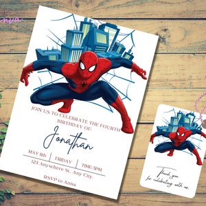 Spiderman Invitation Template | Editable Birthday Party Invitation ...