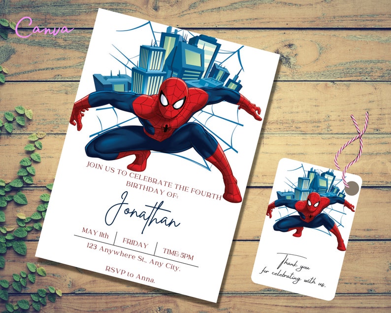 Spiderman Invitation Template Editable Birthday Party Invitation ...
