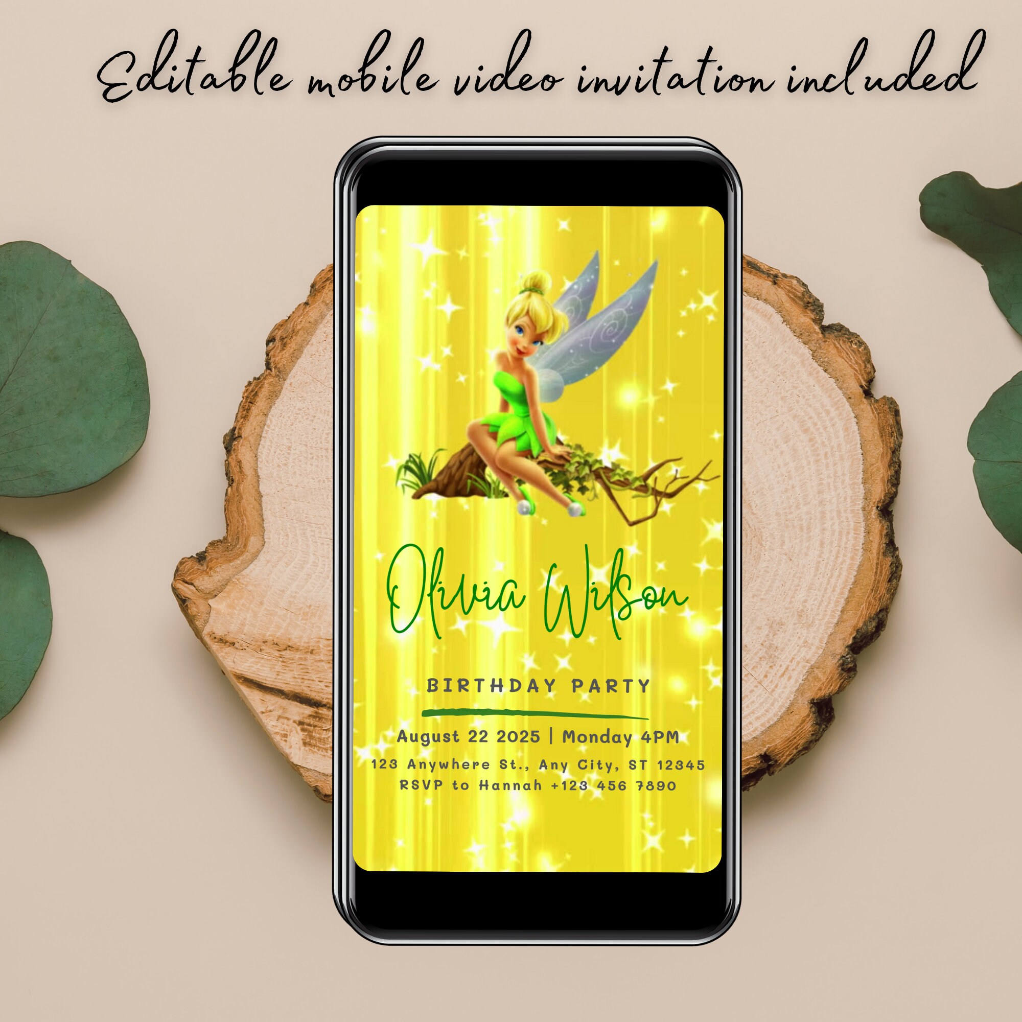 Tinkerbell Editable Invitation, Fairy Birthday Party Tinkerbell Party ...