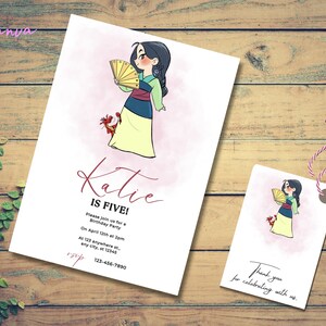 Mulan Birthday Invitation Mulan Video Invitation Mulan - Etsy