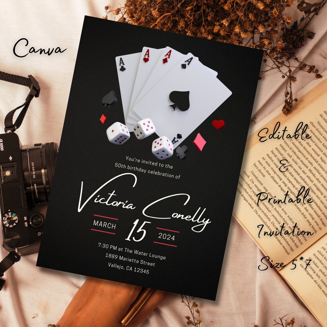 Poker Birthday Invitation, Poker Invitation, Poker Party Invitation ...