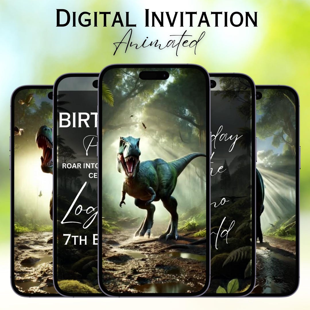 Dinosaur Birthday Invitation, T-rex Birthday Invite, T-rex Party ...