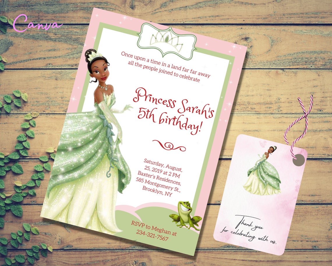 Tiana Invitation, Princess Tia Birthday Invite Editable Template ...