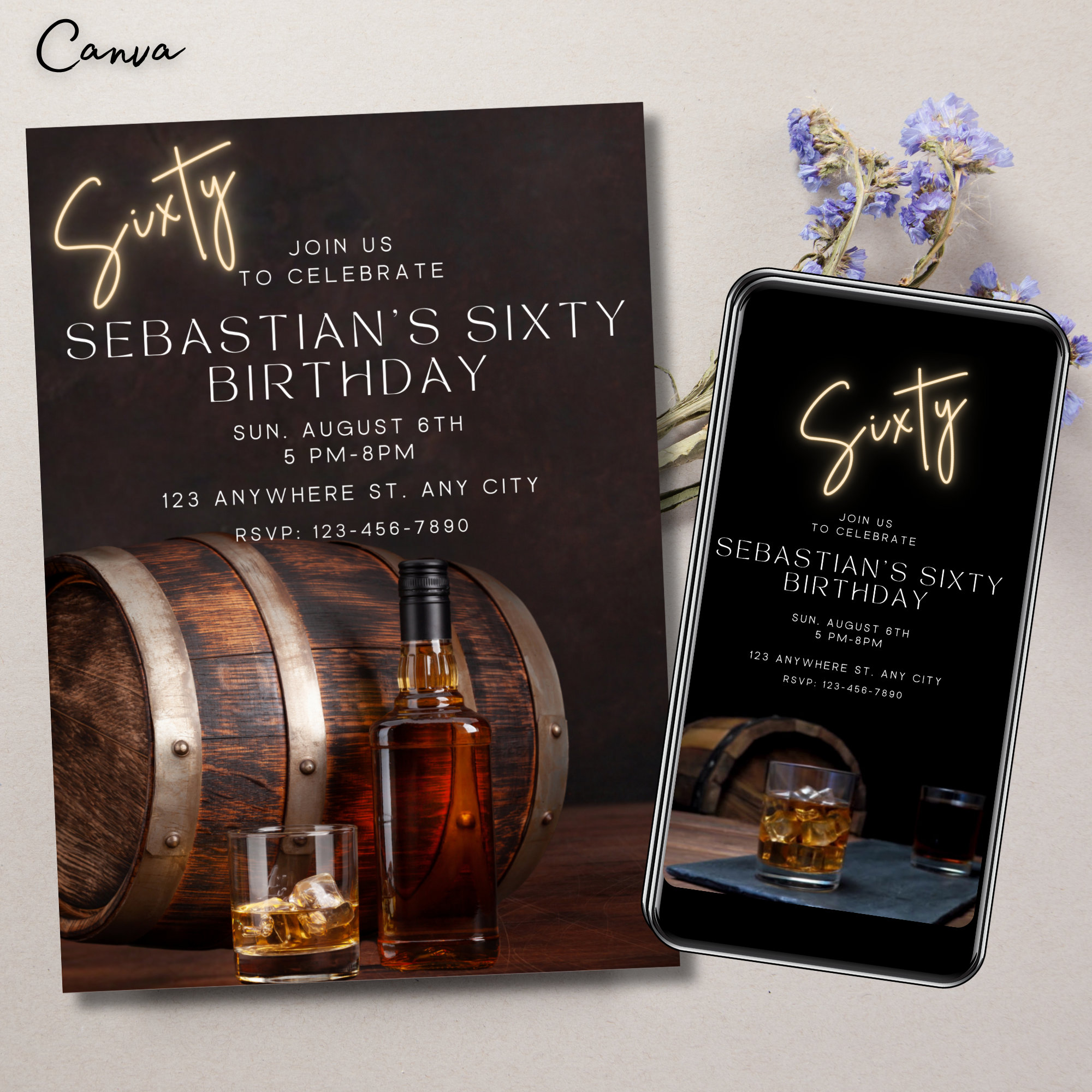 Whiskey Birthday Invitation, Whiskey Invitation, Whiskey Night ...