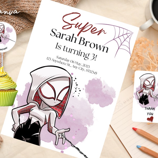 Ghost Spider Birthday Invitation - Etsy