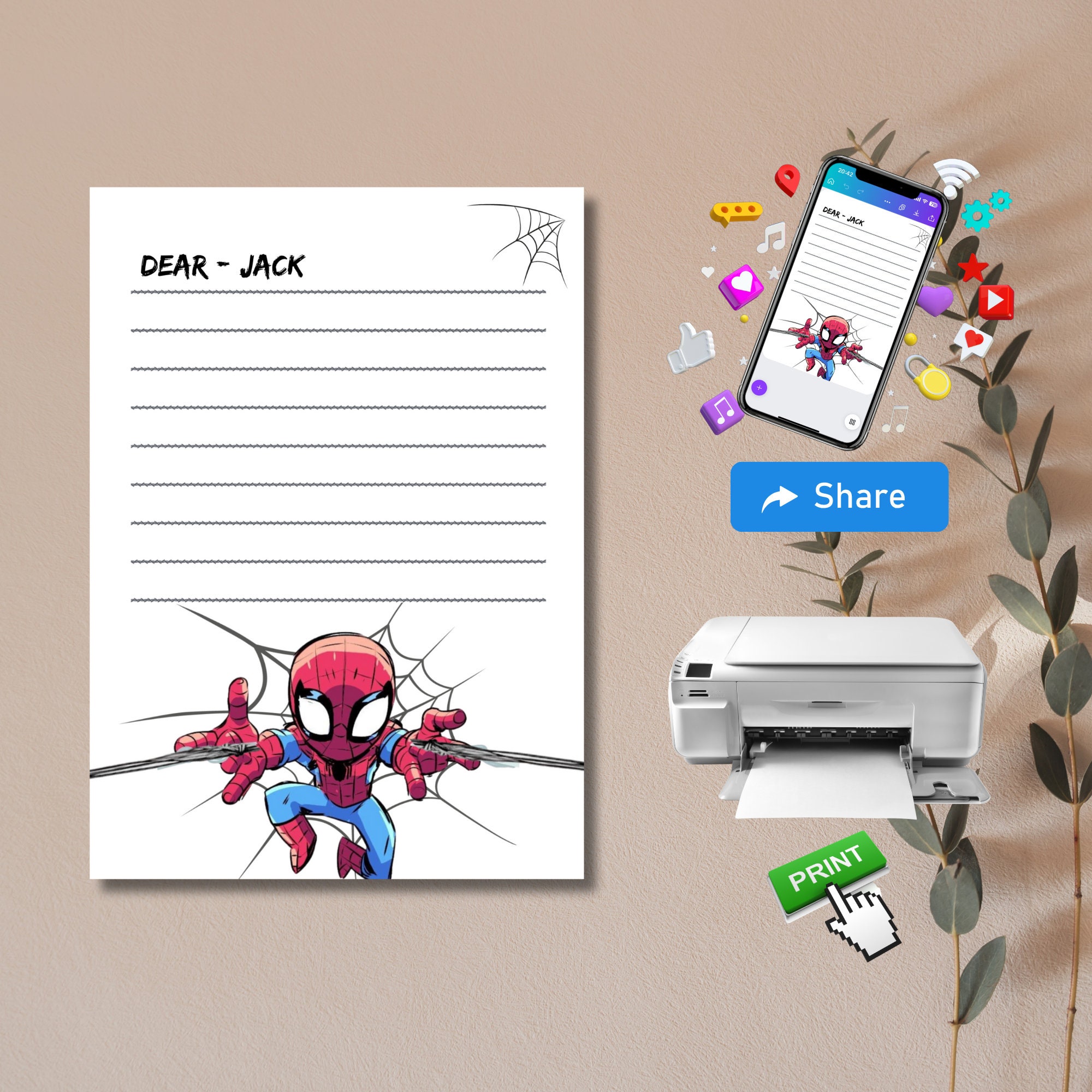 EDITABLE Spiderman Time Capsule and Matching Note Cards, Spiderman ...