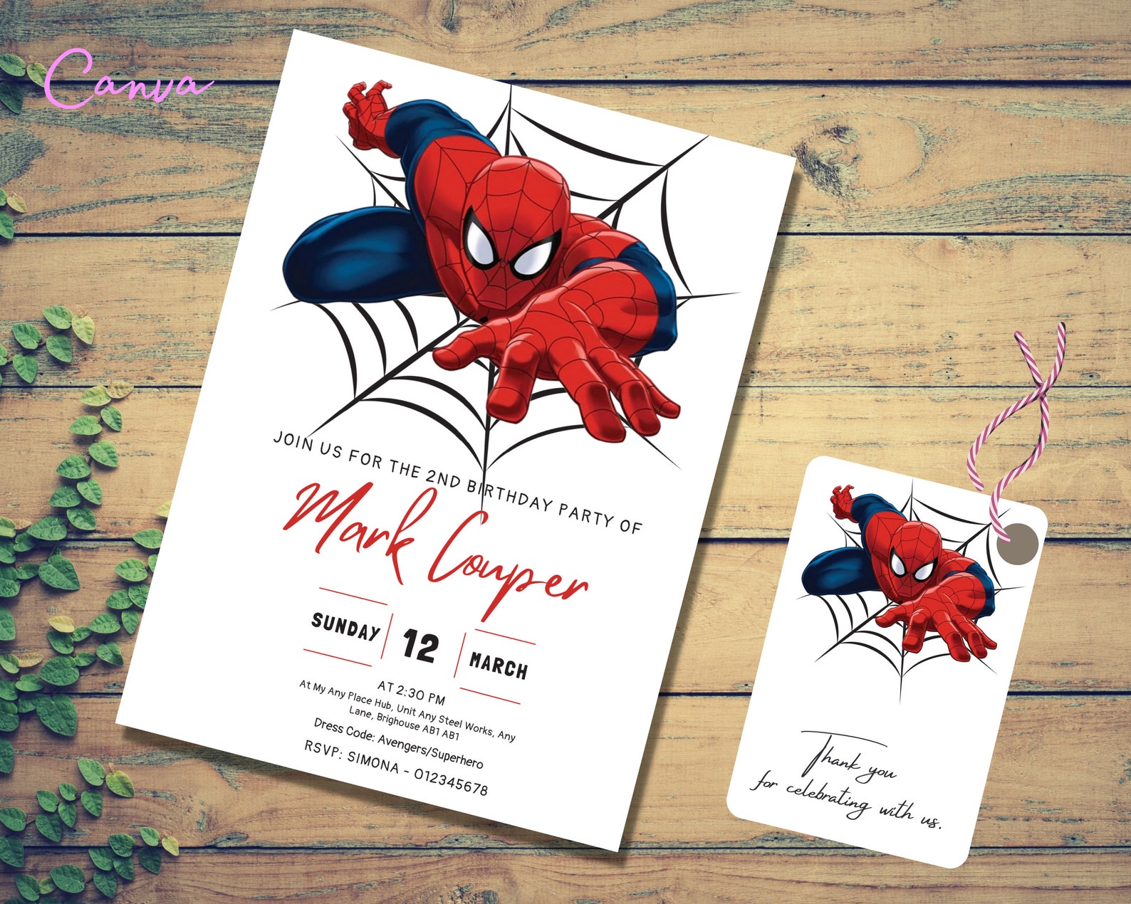 Spiderman Invitation Template | Editable Birthday Party Invitation ...