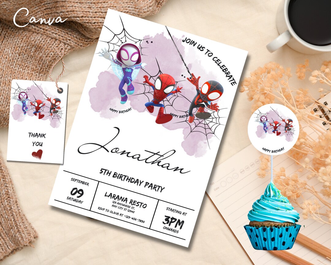 Spidey and His Amazing Friends Birthday Invitation Template, Printable ...