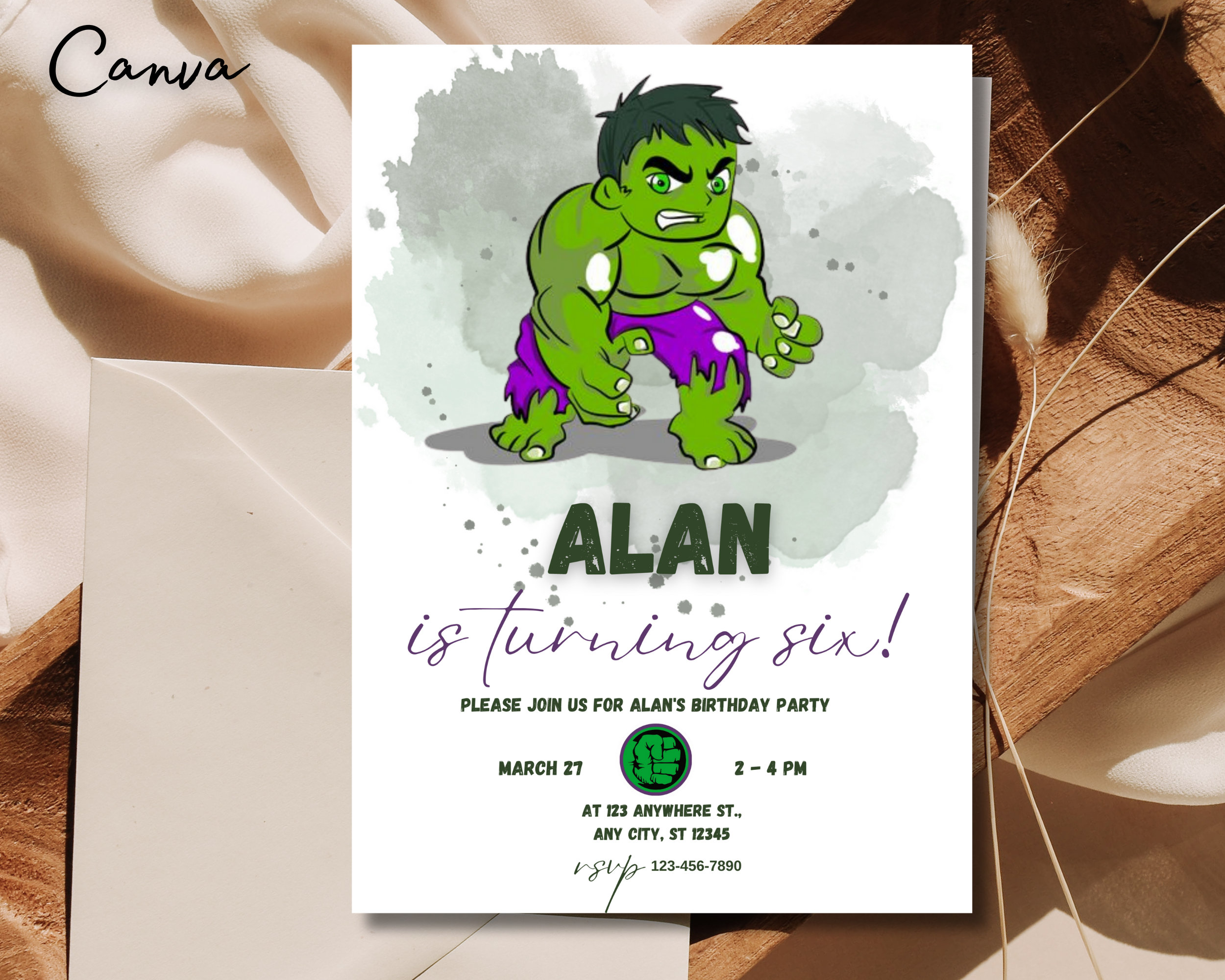 Hulk Invitation,hulk Birthday Invitation, Avengers Invitation ...