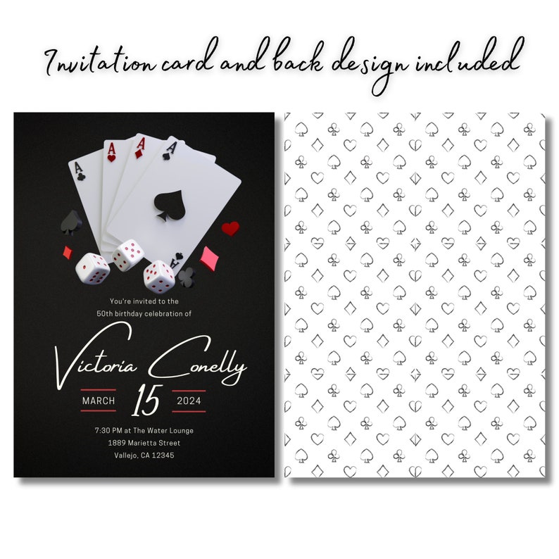 Poker Birthday Invitation, Poker Invitation, Poker Party Invitation ...