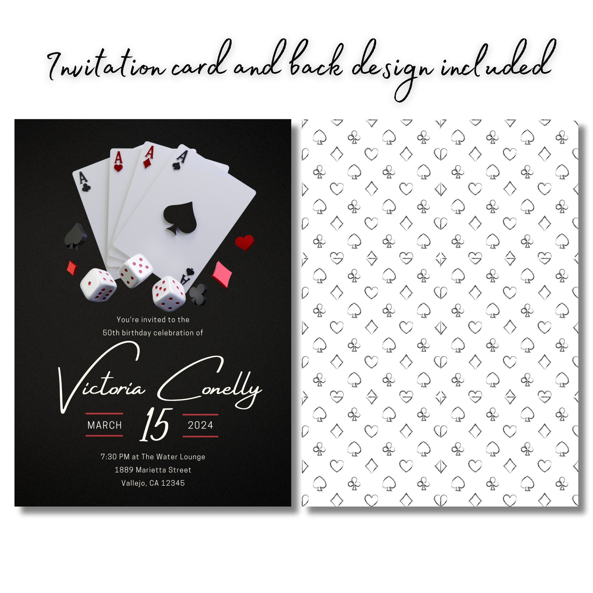 Poker Birthday Invitation, Poker Invitation, Poker Party Invitation ...