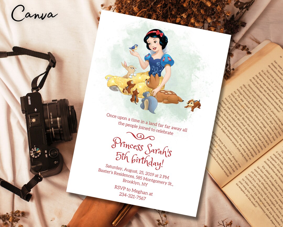 Snow White Invitation, Snow White Invite, Disney Princess Invite ...