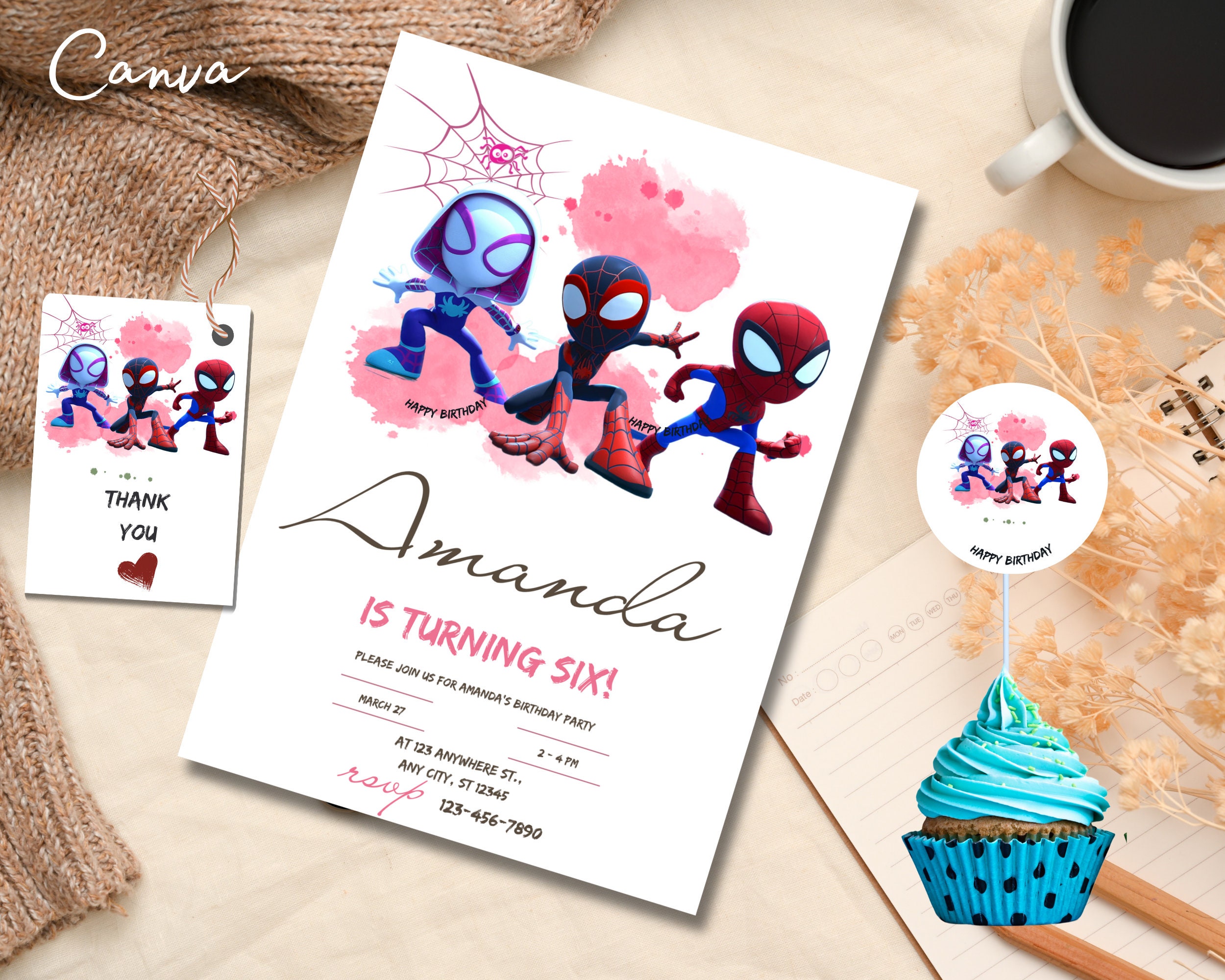 Spidey and His Amazing Friends Birthday Invitation Template, Printable ...
