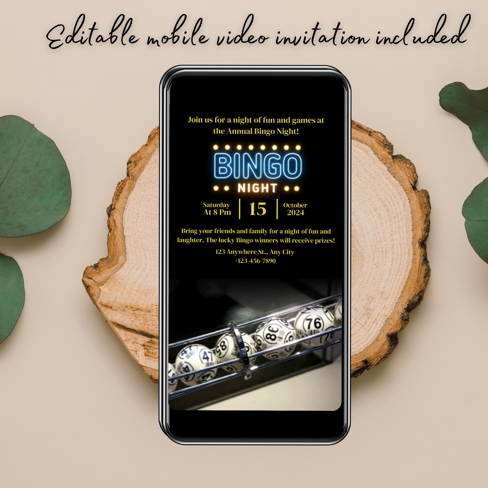 Bingo Birthday Invitation, Casino Invitation, Bingo Party Invitation ...