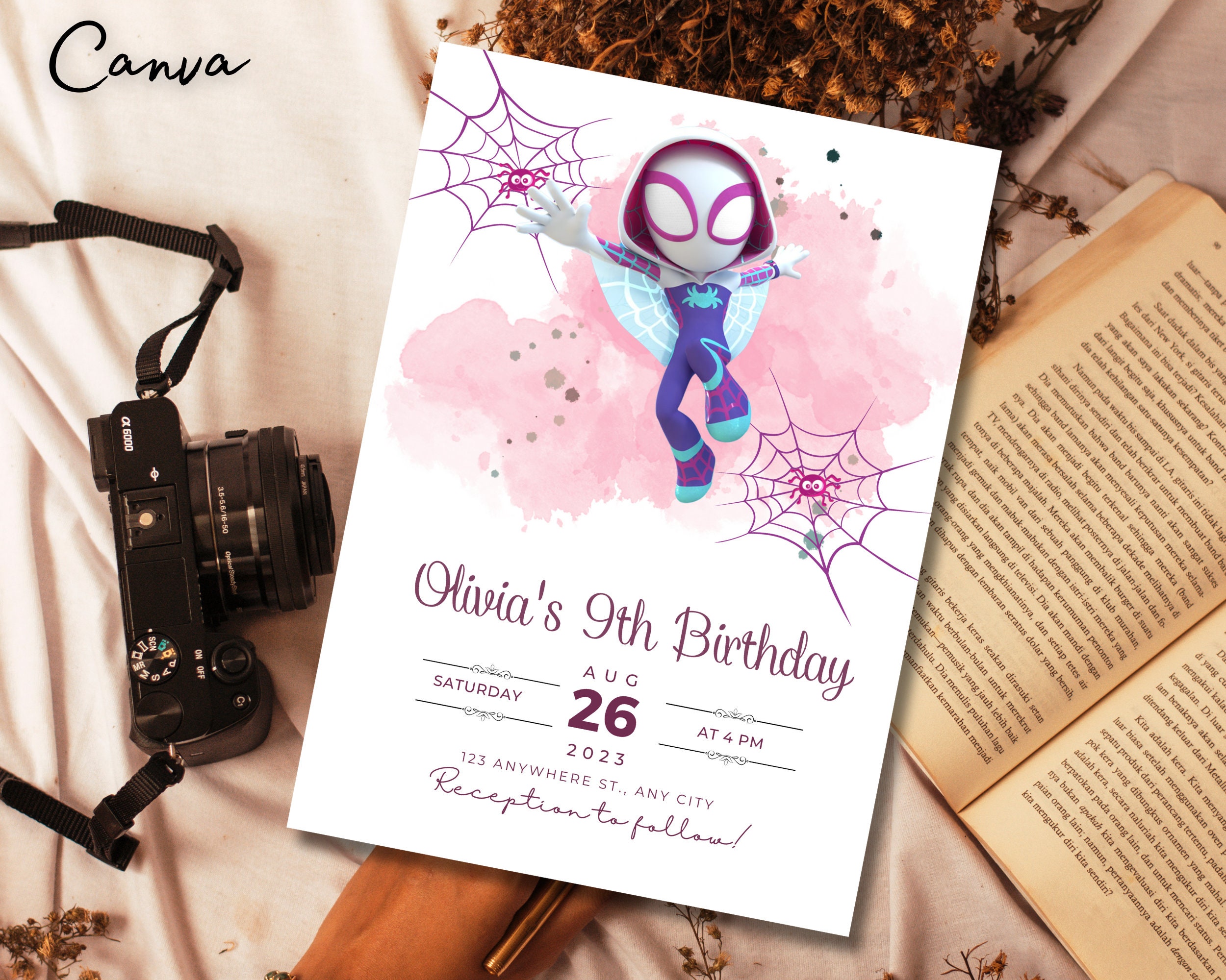 Invitación de cumpleaños de Ghost Spider, Spidey y sus increíbles ...
