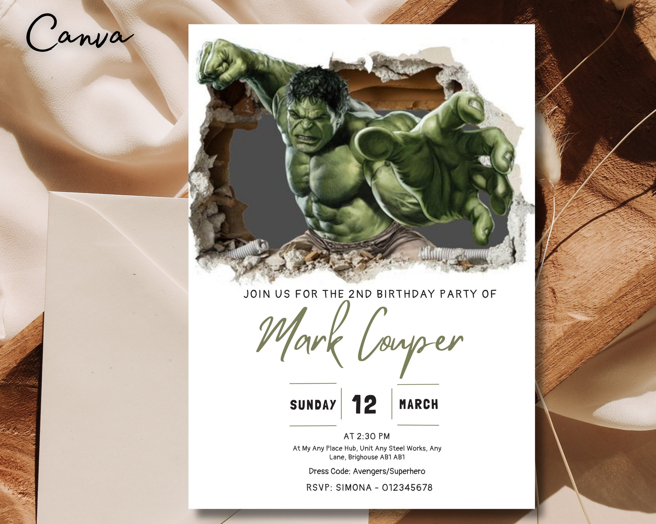 Hulk Invitation,hulk Birthday Invitation,super Heroes Birthday ...