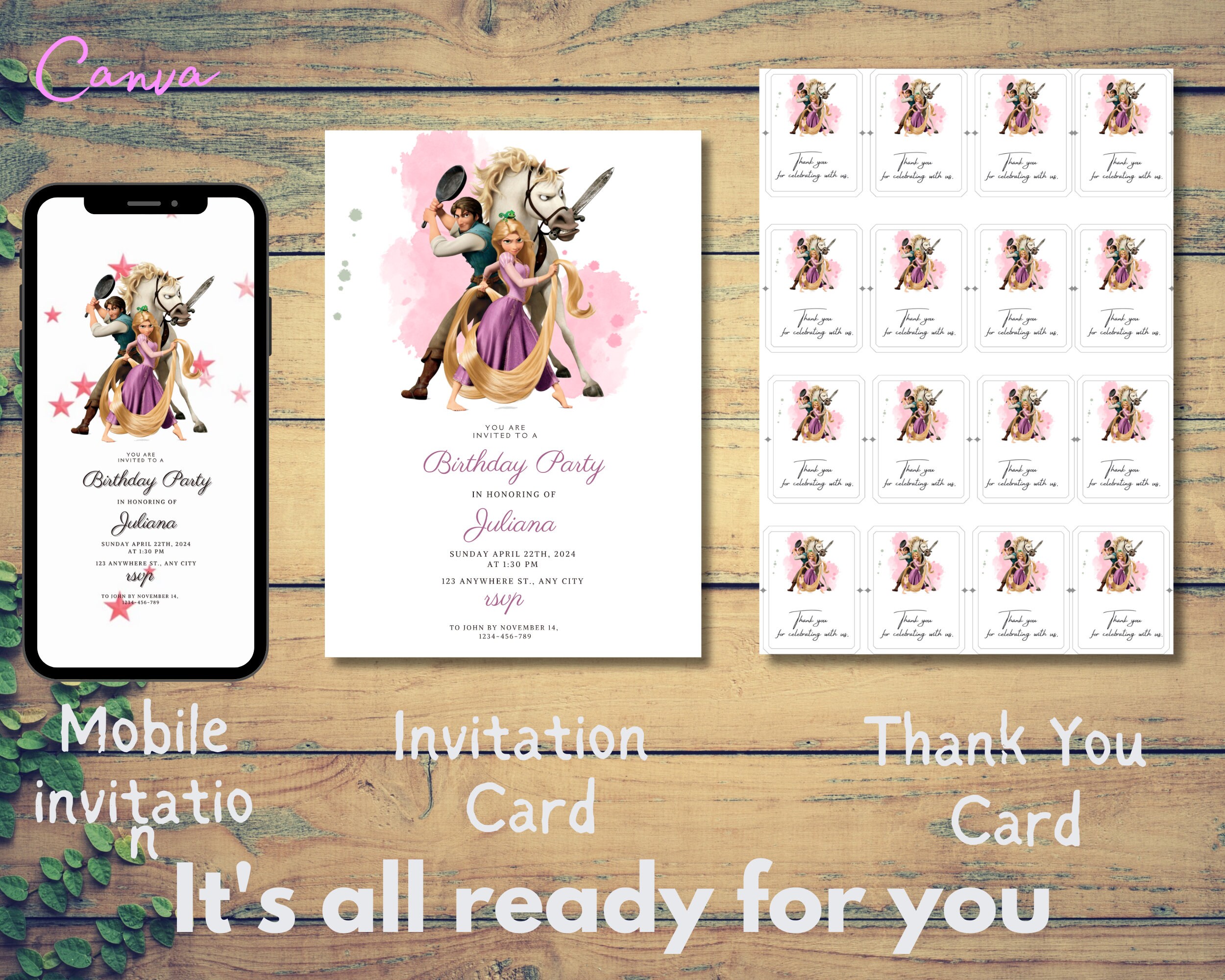 Tangled Birthday Invitation, Rapunzel Invitation, Rapunzel Party ...
