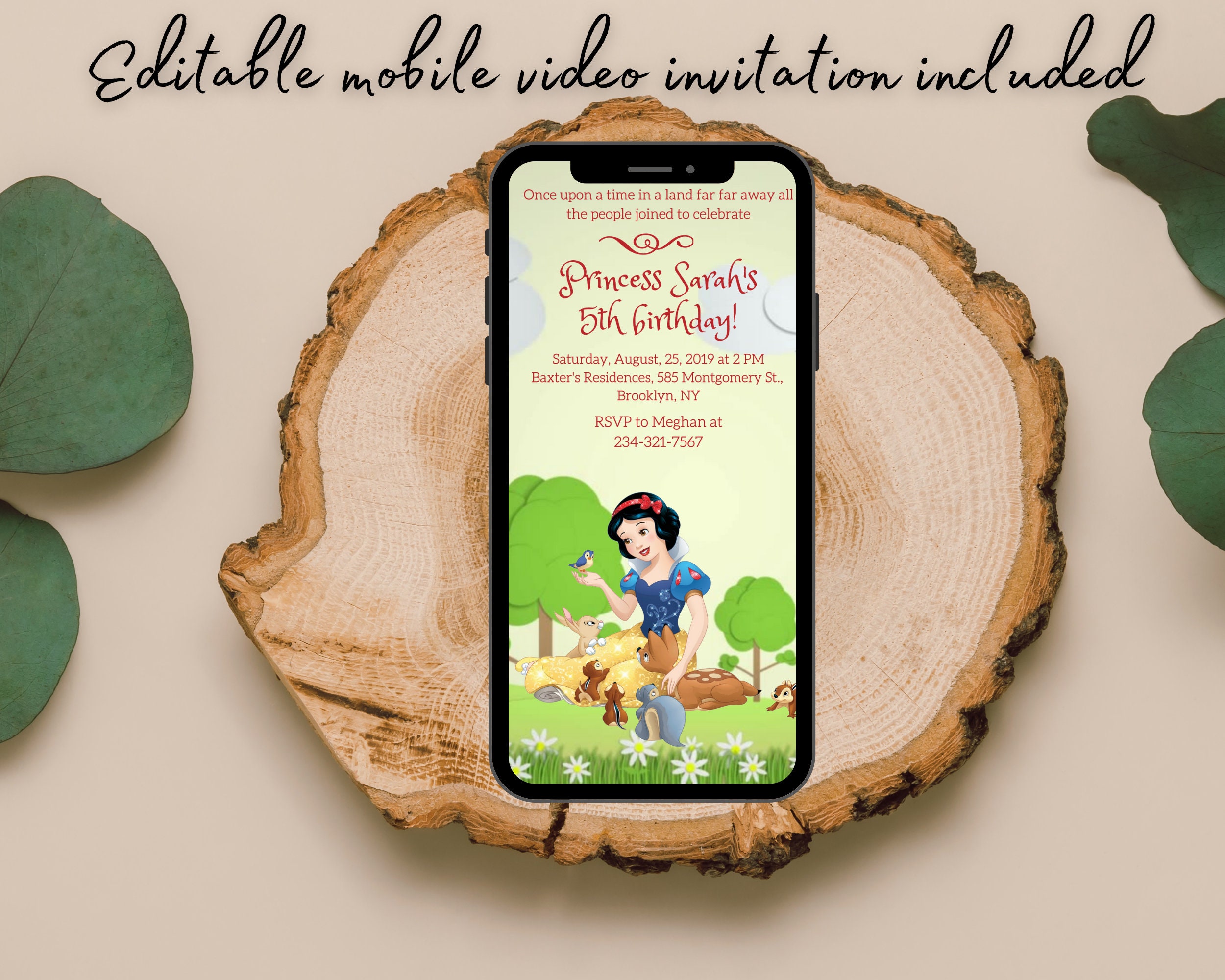 Snow White Invitation, Snow White Invite, Disney Princess Invite ...