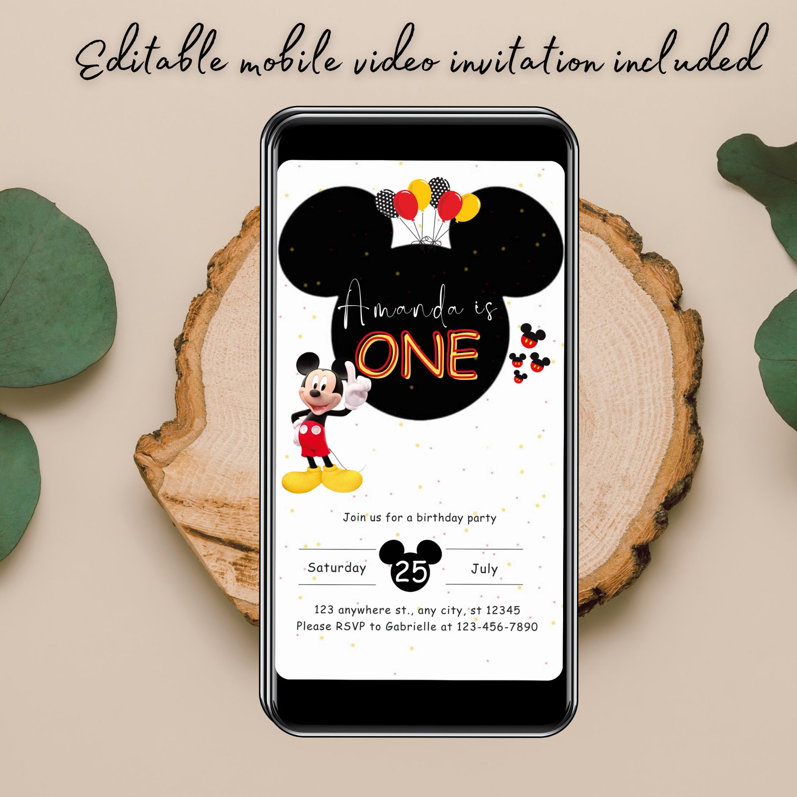 Mickey Mouse Birthday Invite, Birthday Invitation Mickey, Birthday Boy ...