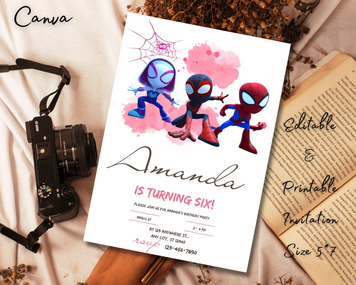 Spidey and His Amazing Friends Birthday Invitation Template, Printable ...