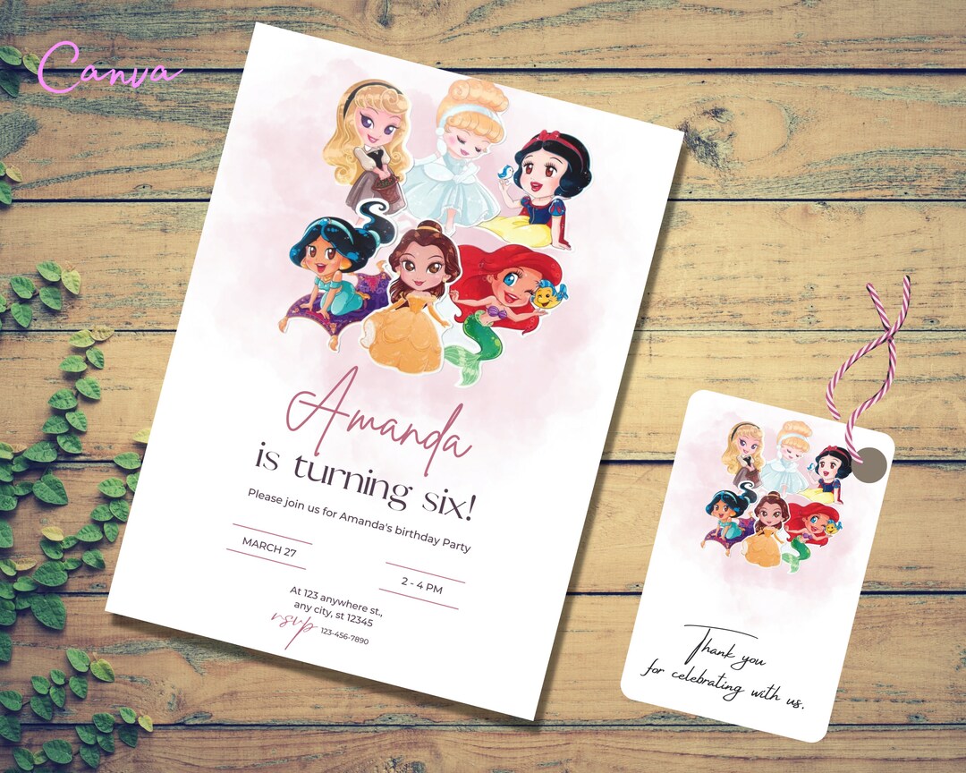 Princess Birthday Invitation Girl Princess Birthday Party Video Invite ...
