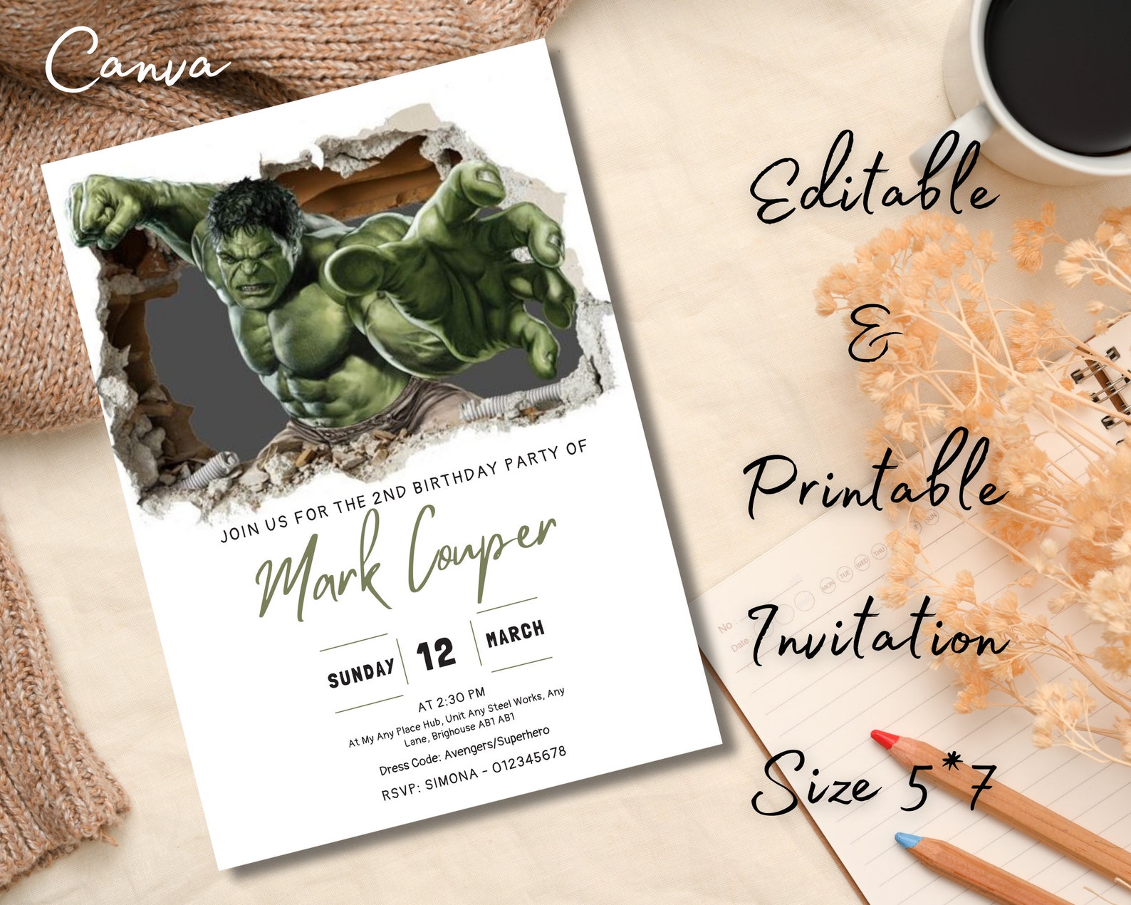 Hulk Invitation,hulk Birthday Invitation,super Heroes Birthday ...