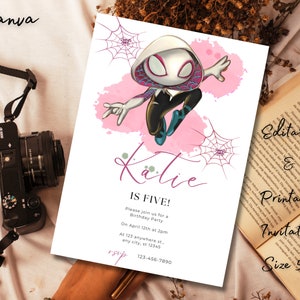 Ghost Spider Birthday Invitation, Spidey and His Amazing Friends ...