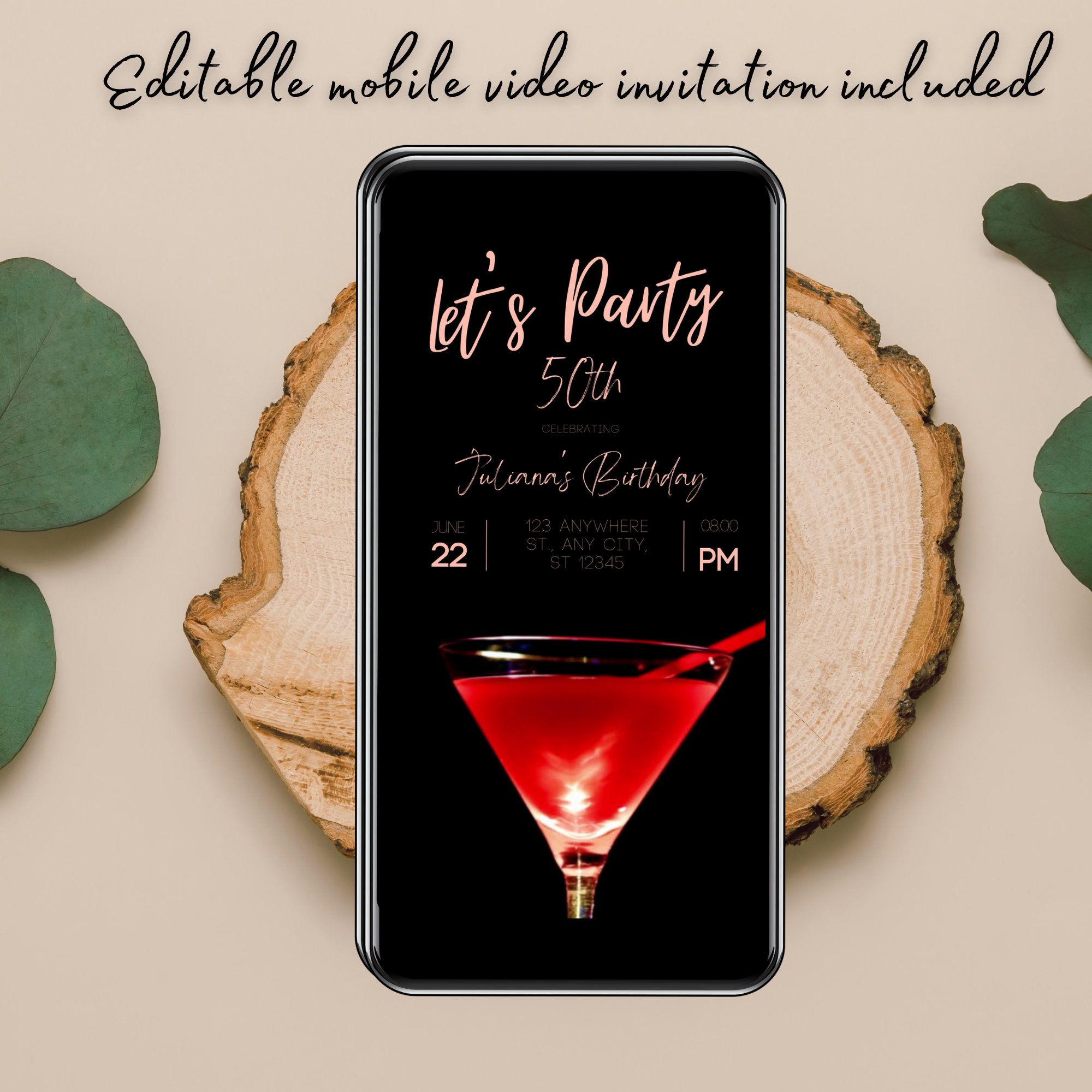 Cocktail Birthday Invitation, Cocktail’s Invitation, Cocktail Night ...