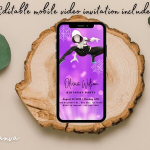 Ghost Spider Birthday Invitation, Spidey and His Amazing Friends ...