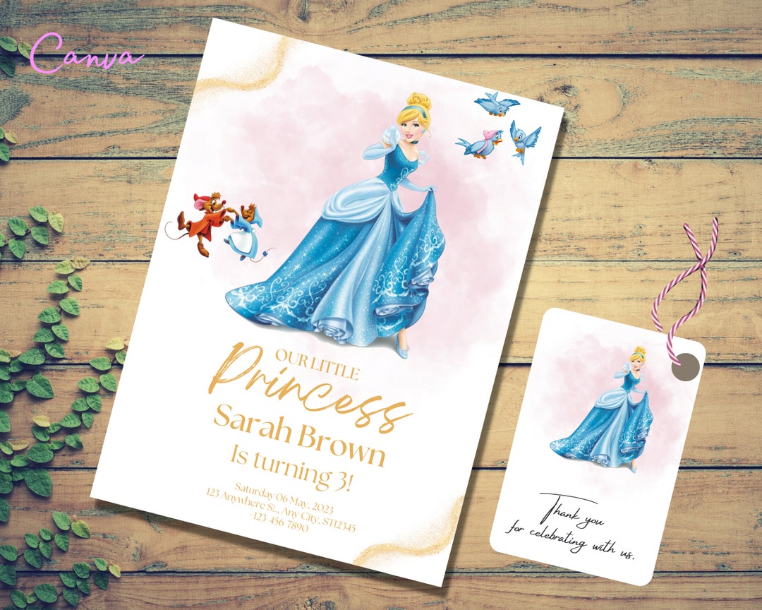 Cinderella Invitation, Princess Birthday Invite Template, Editable ...