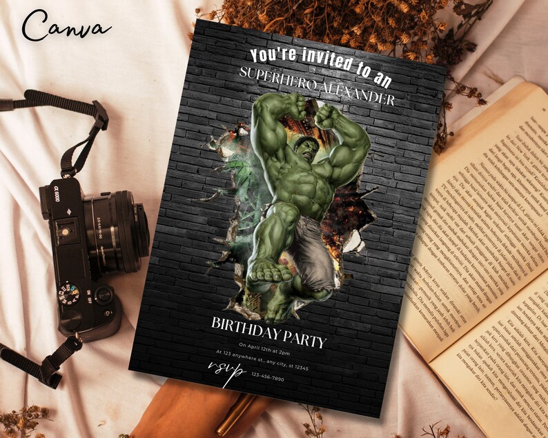 Hulk Invitation,hulk Birthday Invitation, Avengers Invitation ...