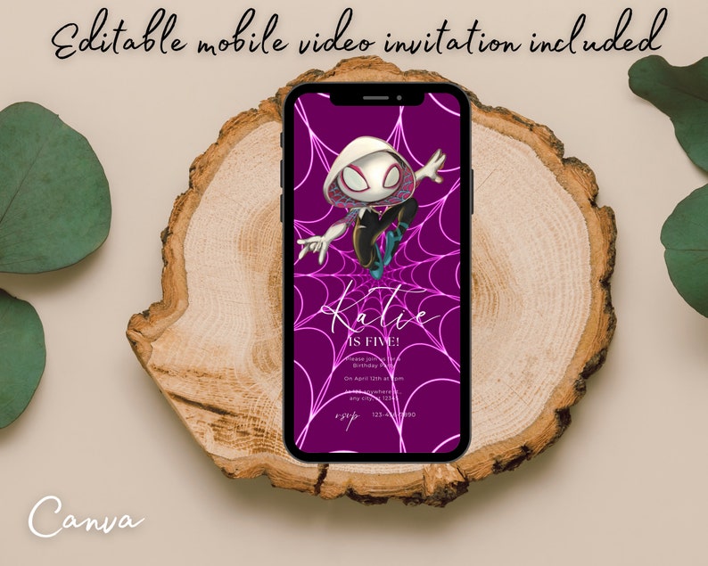 Ghost Spider Birthday Invitation, Spidey and His Amazing Friends ...