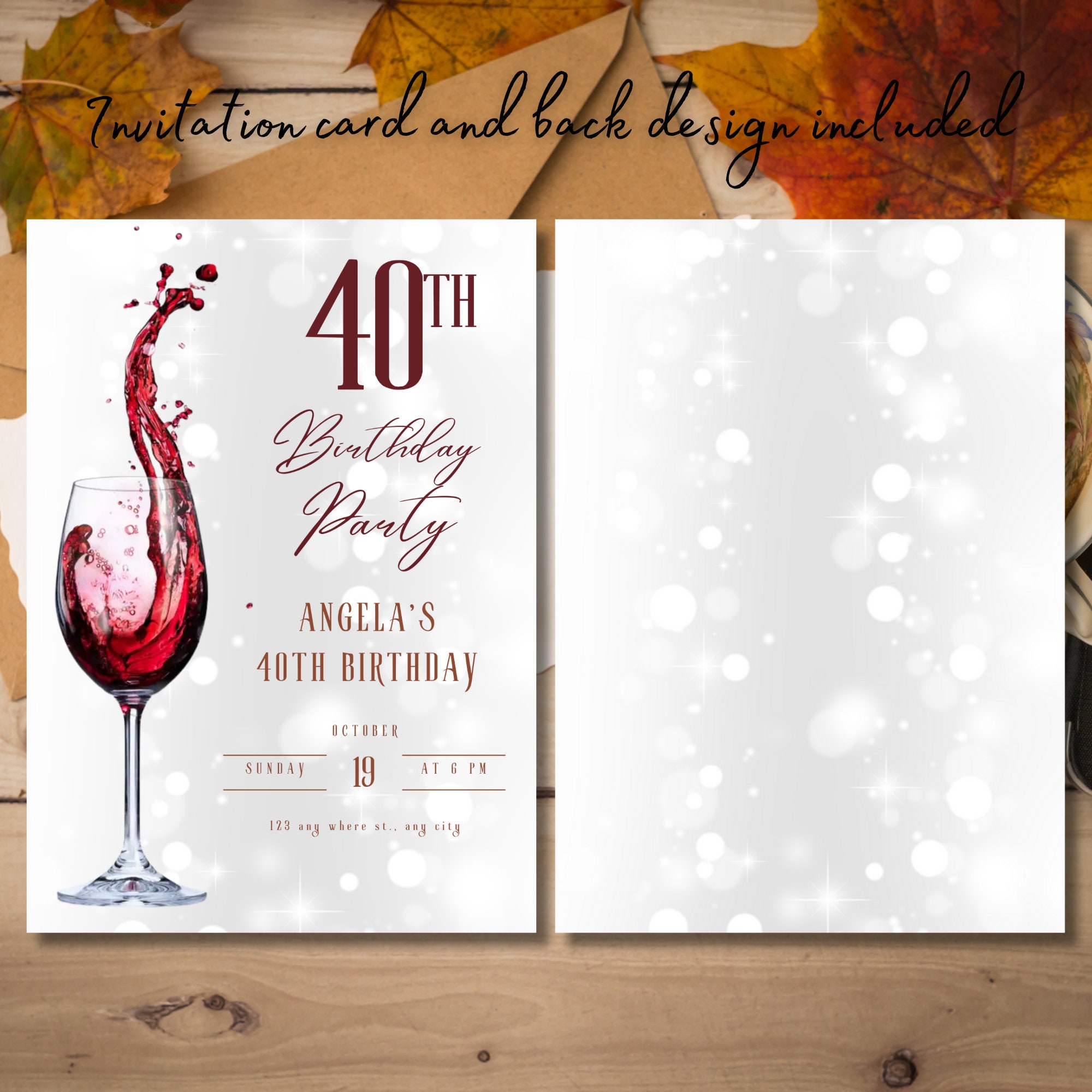 Wine Birthday Invitation, Wine Invitation, Wine Night Invitation, Adult ...