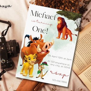 Lion King Invitation Lion King Birthday Invitation Lion King Party Lion ...