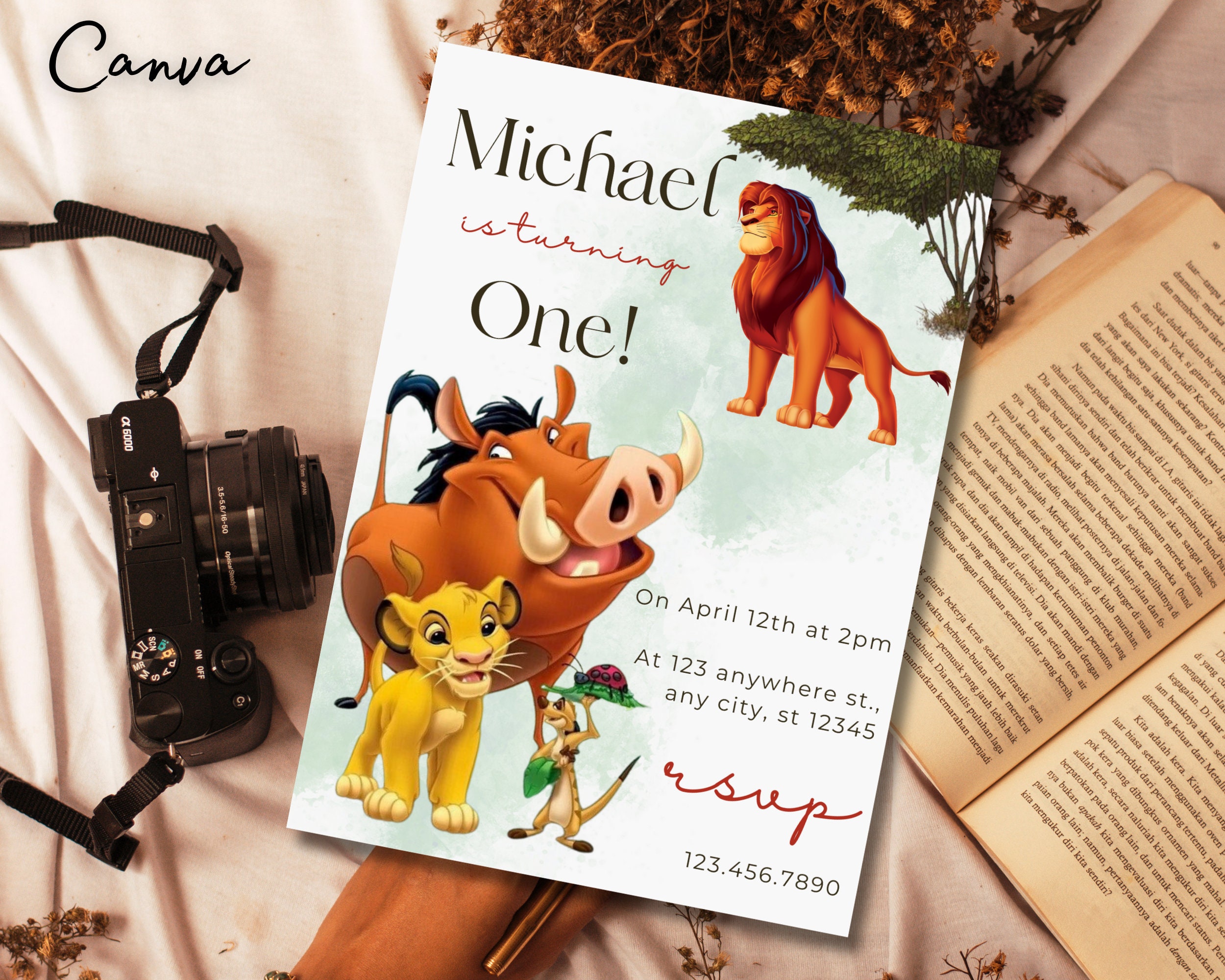 Lion King Invitation Lion King Birthday Invitation Lion King Party Lion ...