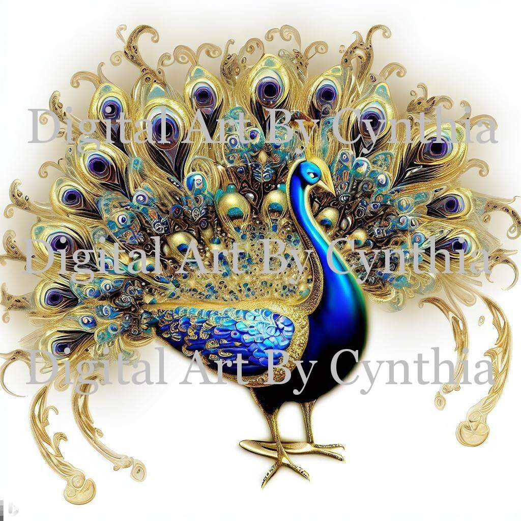 Peacock Digital Download Fantasy Peacock Image Digital Nature Art Image ...