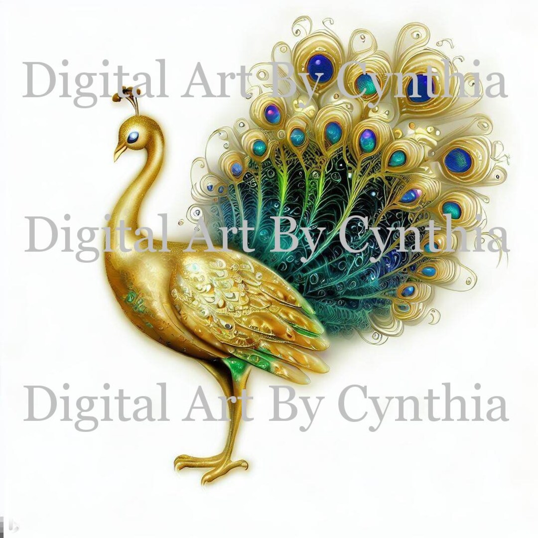 Peacock Digital Download Peacock Clip Art Labels Print Cards ...
