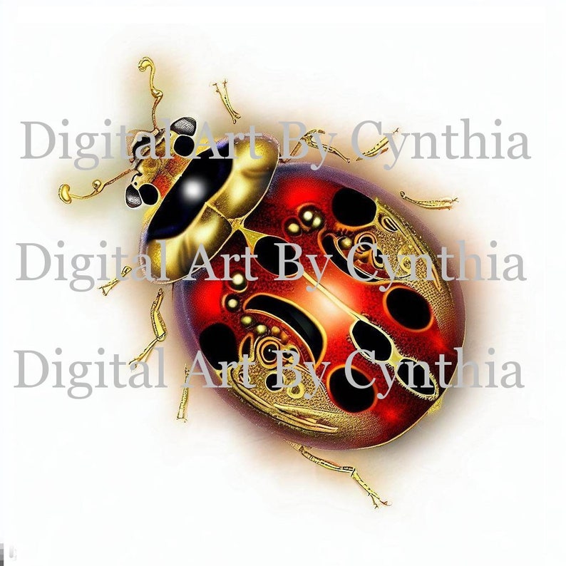 Ladybug Digital Download Fantasy Ladybug Image Digital Nature - Etsy