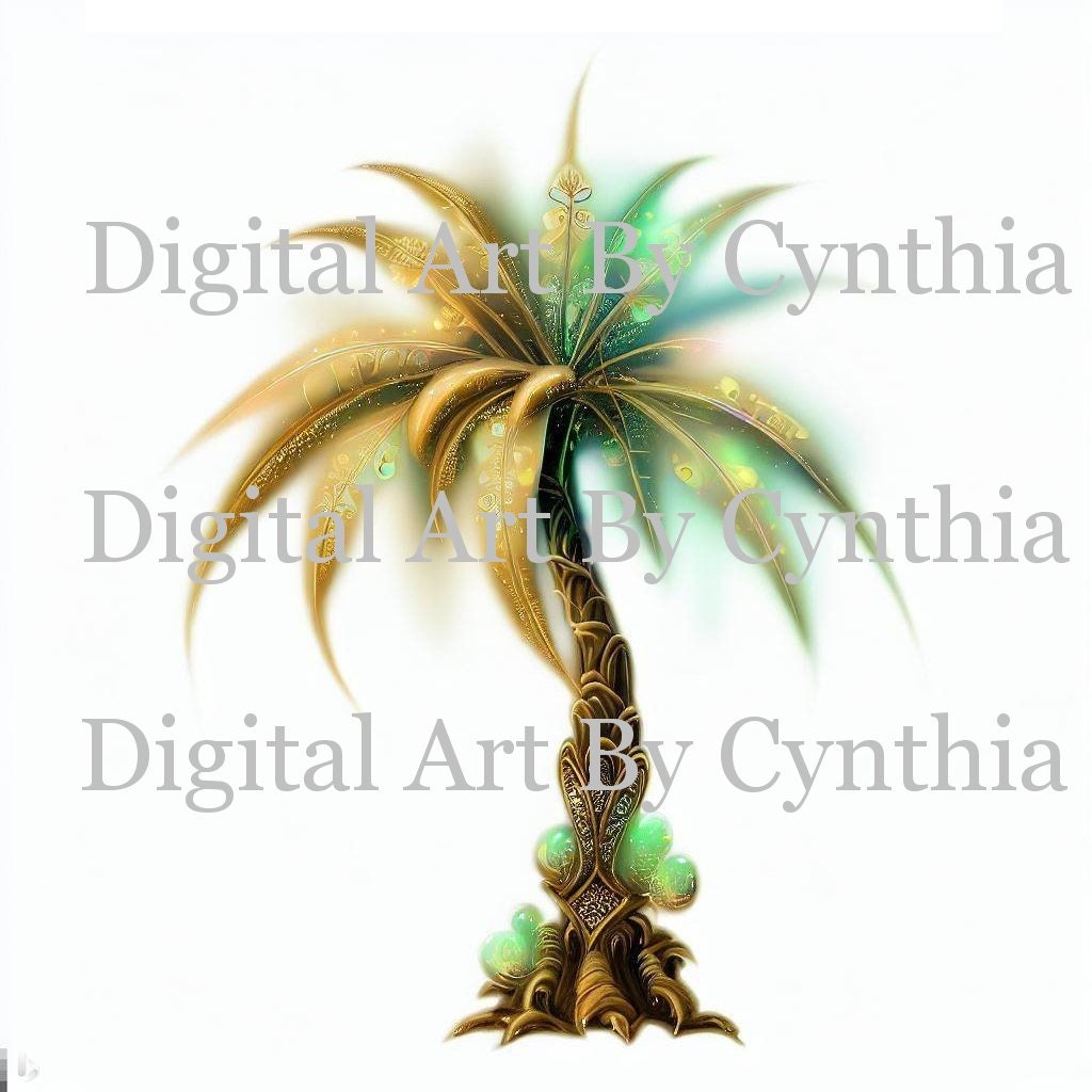 Palm Tree Image Digital Download Palm Tree Digital Fantasy Palm Tree ...