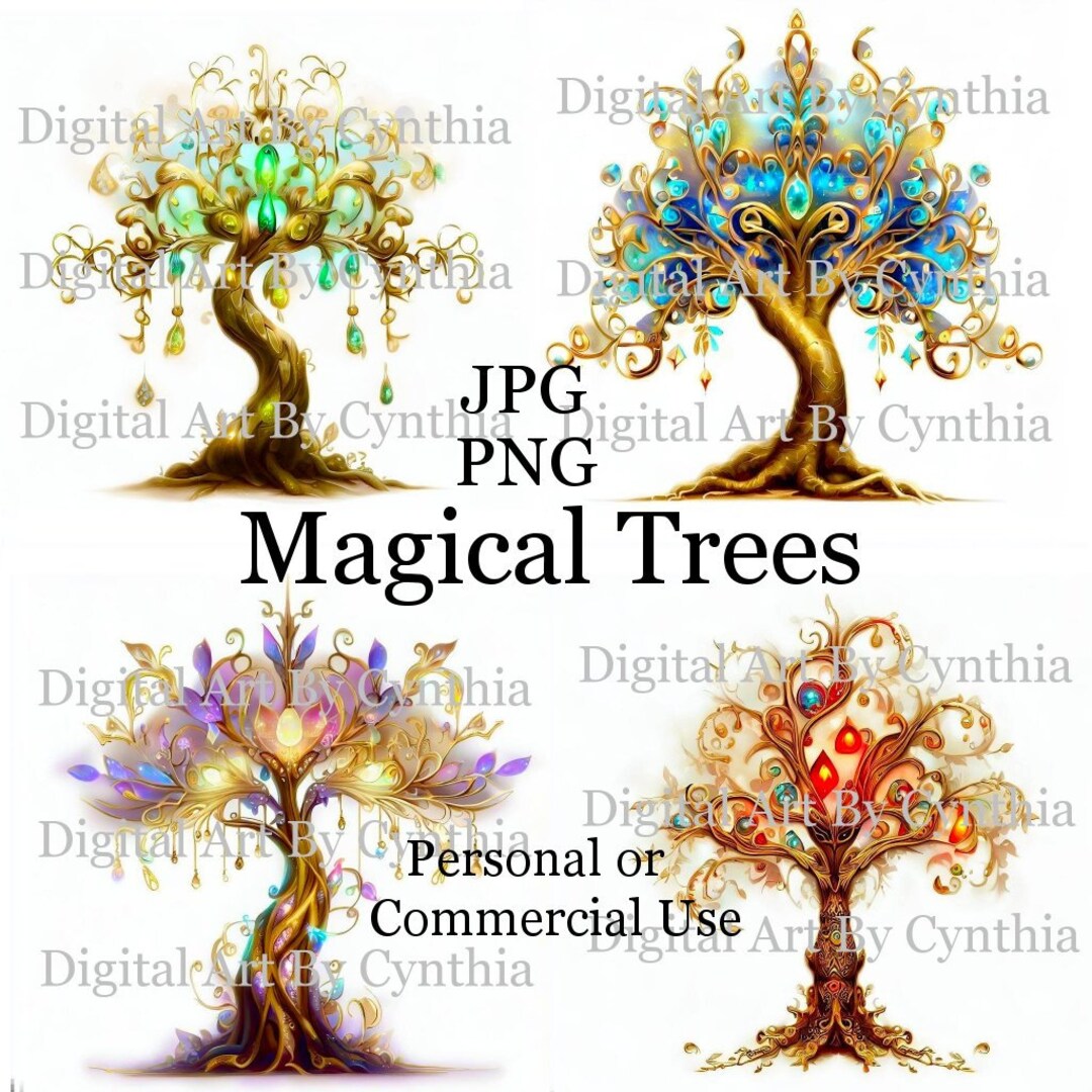 Tree Digital Download Magical Enchanted Tree Clip Art Crafts Labels ...