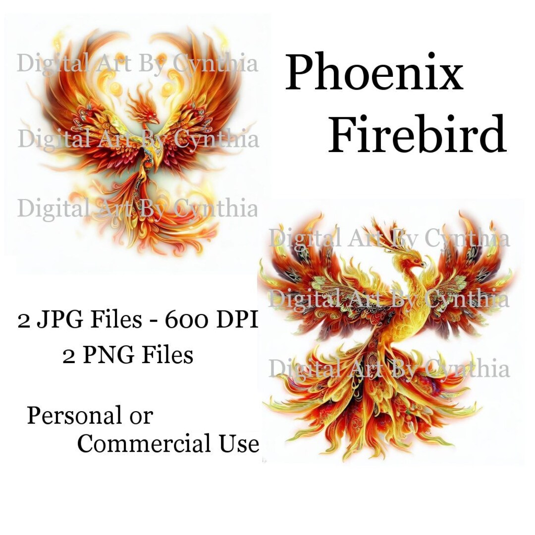 Phoenix Digital Download Mystical Phoenix Image Firebird Digital Wall ...