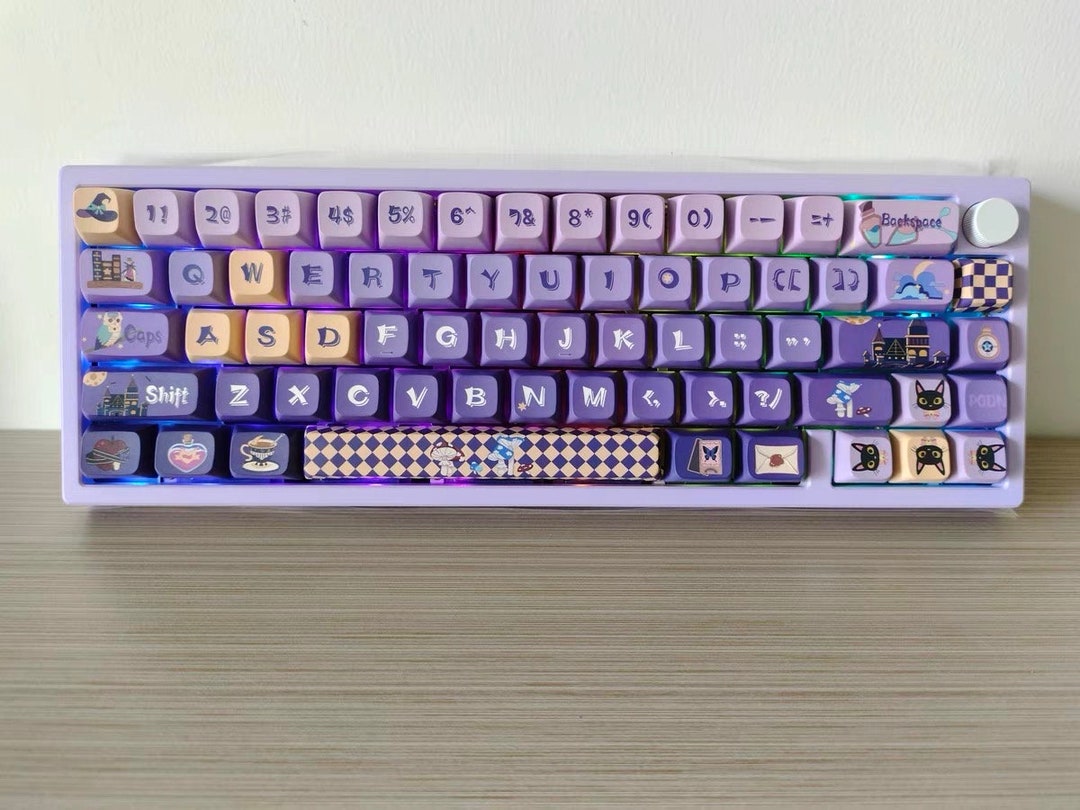 Purple Magic Cat PBT 178keys Cherry Keycaps for Mechanical - Etsy