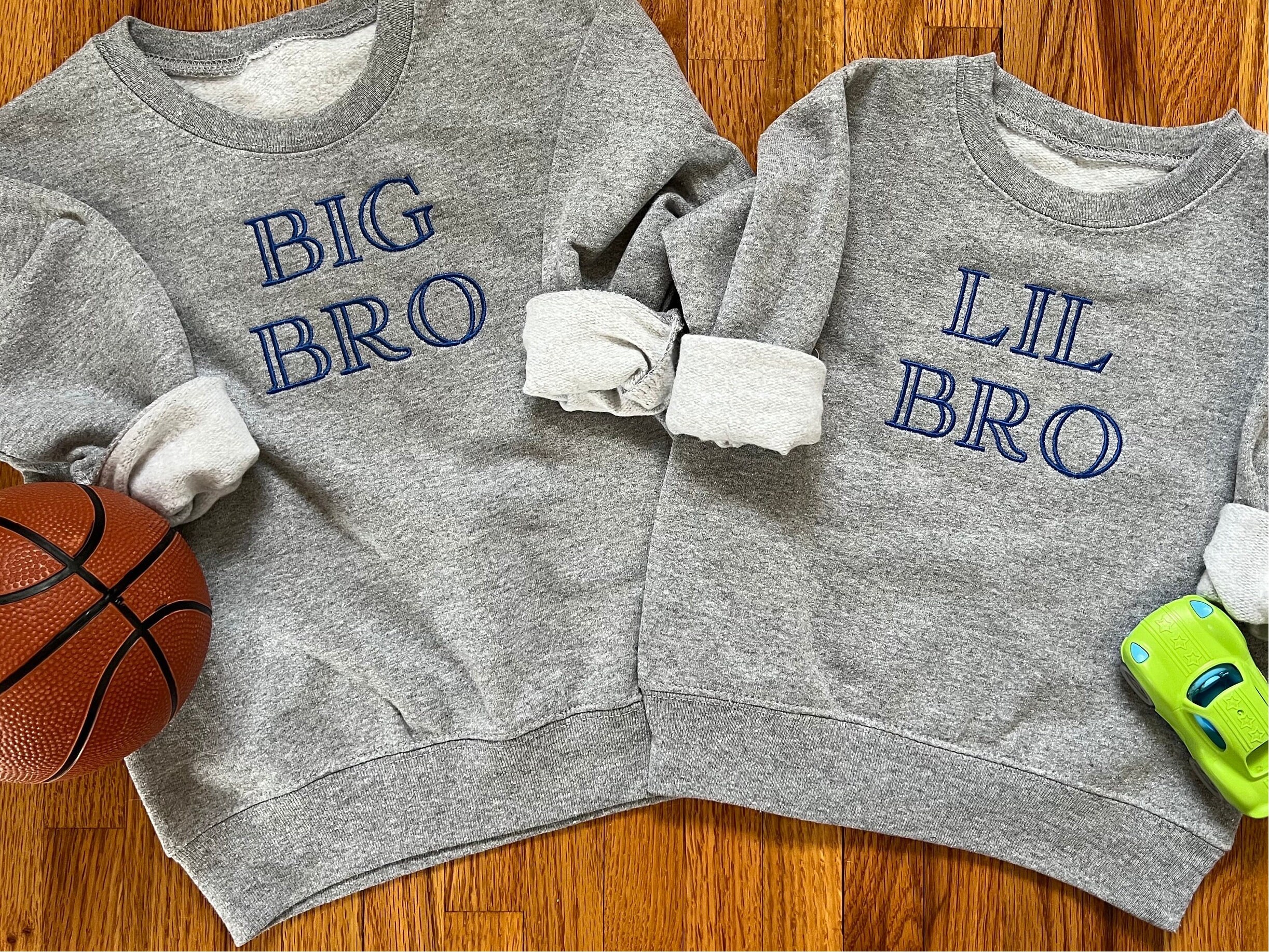 Big Bro Lil Bro Matching Set Toddler Brothers Sweatshirts Embroidered ...