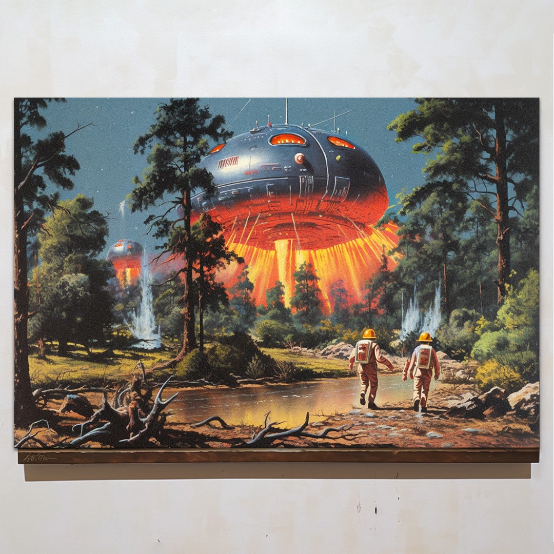 70s Scifi Art Planet Landscape Painting Retro Sci Fi World Science ...