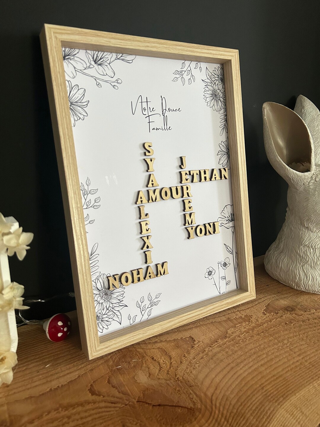 Personalized Wooden Letter Frame Family - Etsy