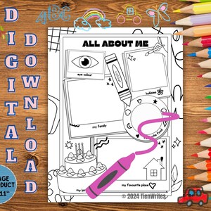 All About Me, Get to Know Me Printable | Homeschool Activity DIGITAL ...