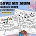I Love My Mom Coloring Sheet, DIGITAL DOWNLOAD, Home Activity, All ...