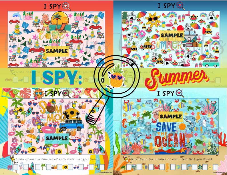 I Spy Summer Printable | Spy Games for Kids, I Spy Game Ocean & Sea ...