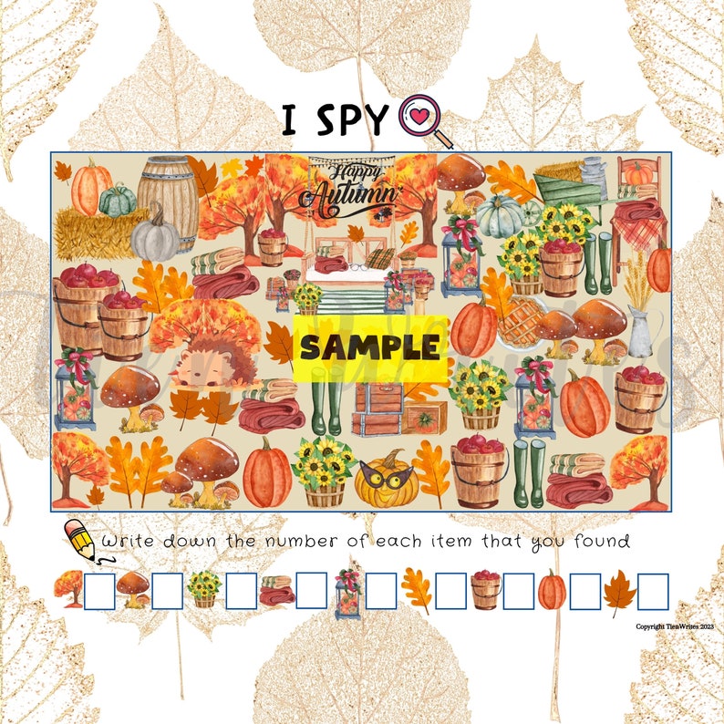 I Spy Autumn Fall Printable | Spy Games Kids, Halloween, Thanksgiving ...