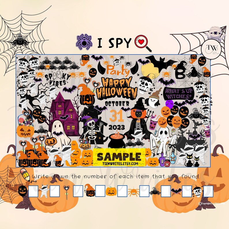 I Spy Halloween Printable Spy Games Kids Halloween Autumn - Etsy